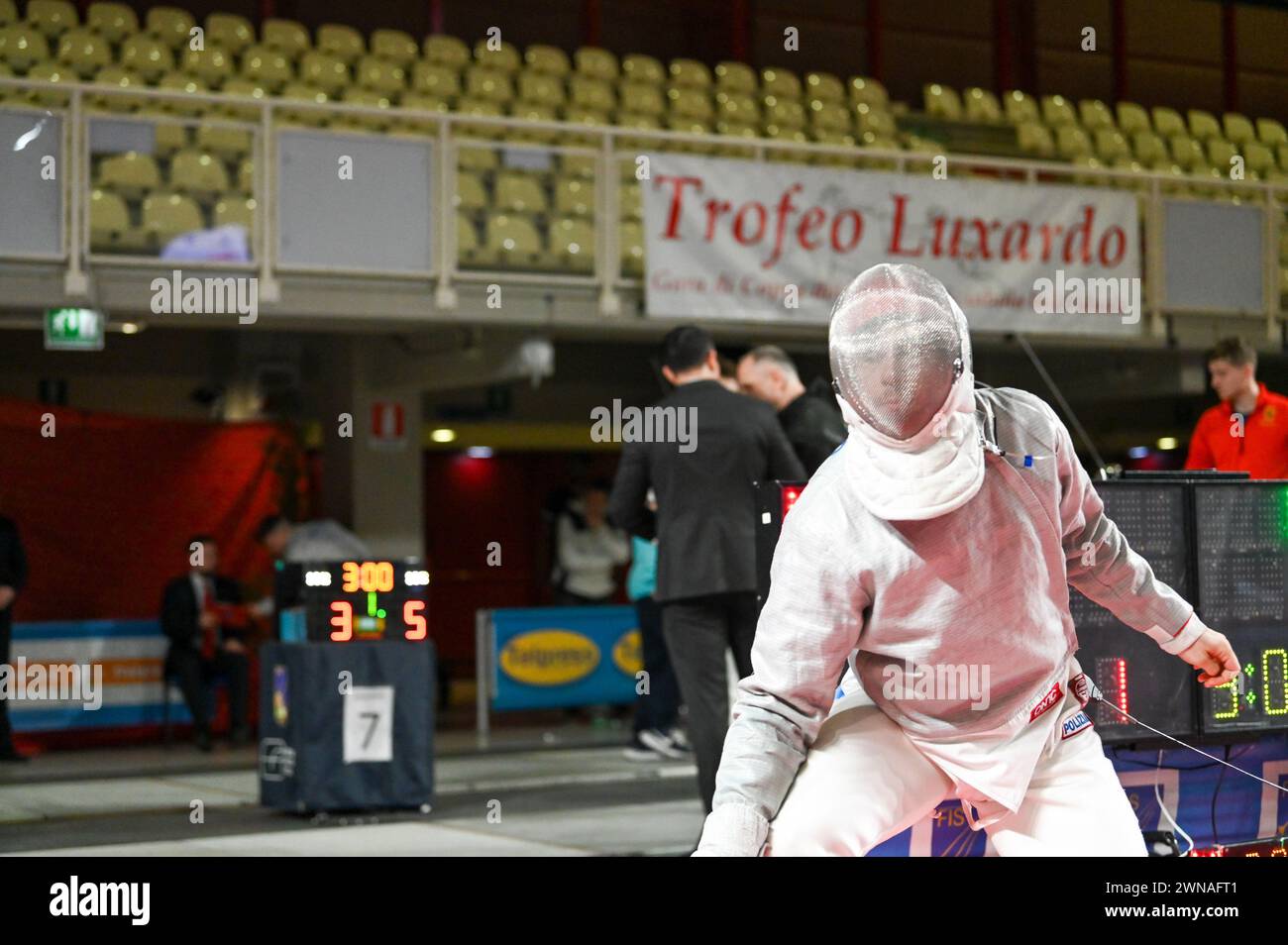Padua, Italy. 01st Mar, 2024. Italian fencer in action during Fencing ...
