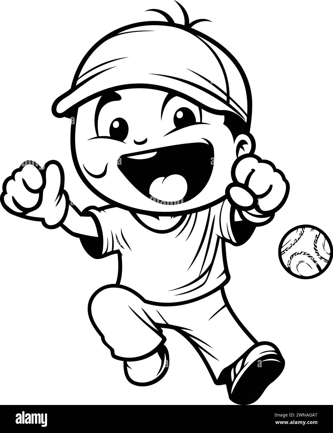 Cartoon baseball Black and White Stock Photos & Images - Alamy
