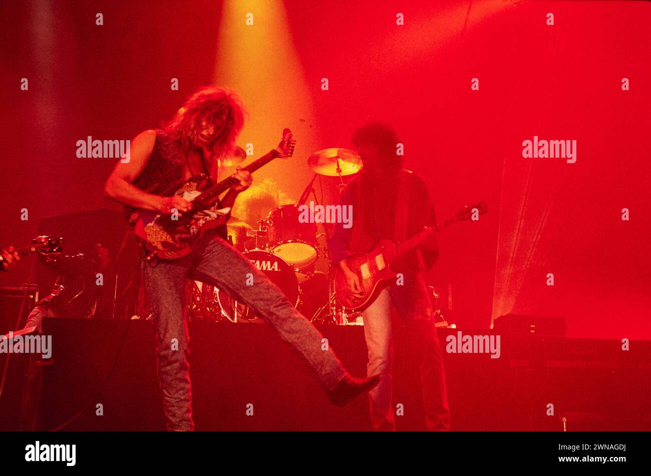 George Lynch performs with Bruce Kulick and Bob Kulick in Long Beach ...