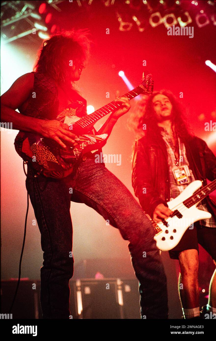 George Lynch performs with Bruce Kulick and Bob Kulick in Long Beach ...