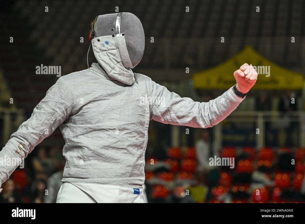 Padua, Italy. 01st Mar, 2024. Ursachi (ROU) celebrates the victory wins ...