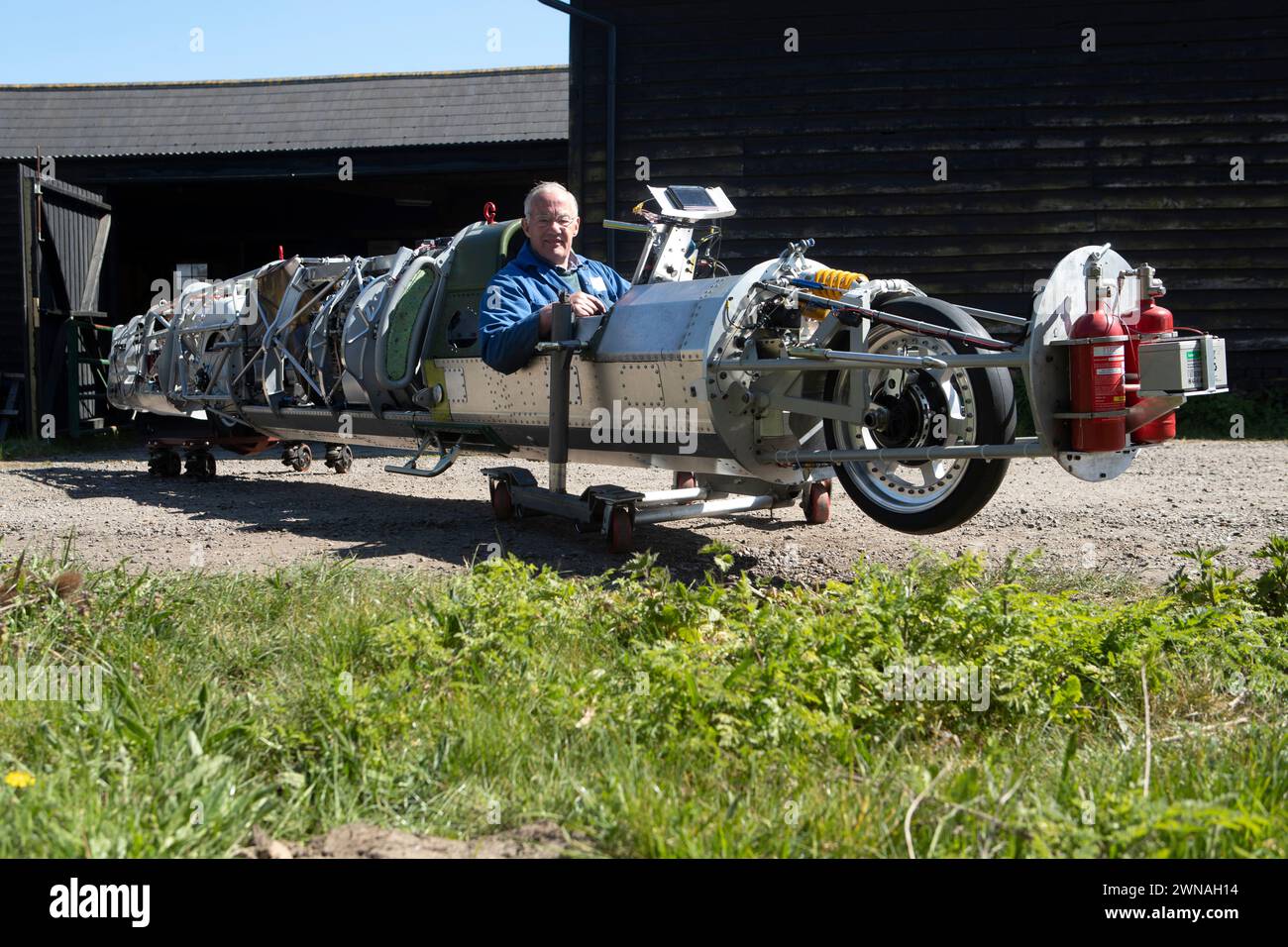 25/04/21 Alex Macfadzean sits in the cockpit. With only two wheels and ...