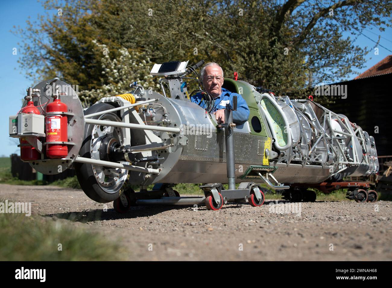 25/04/21 Alex Macfadzean sits in the cockpit. With only two wheels and ...