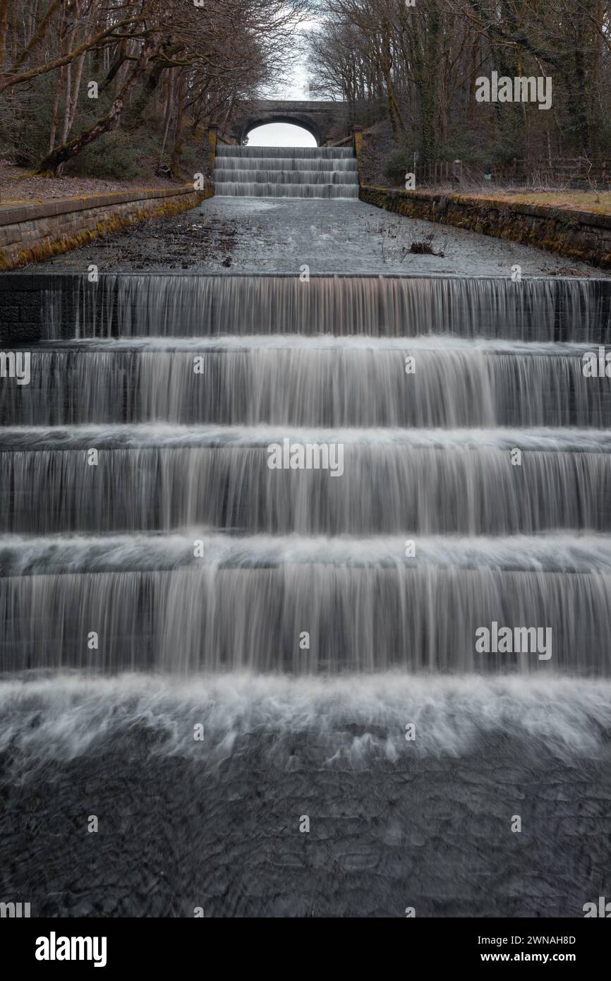 overflow from Yarrow reservoir into Anglezarke reservoir Chorley ...