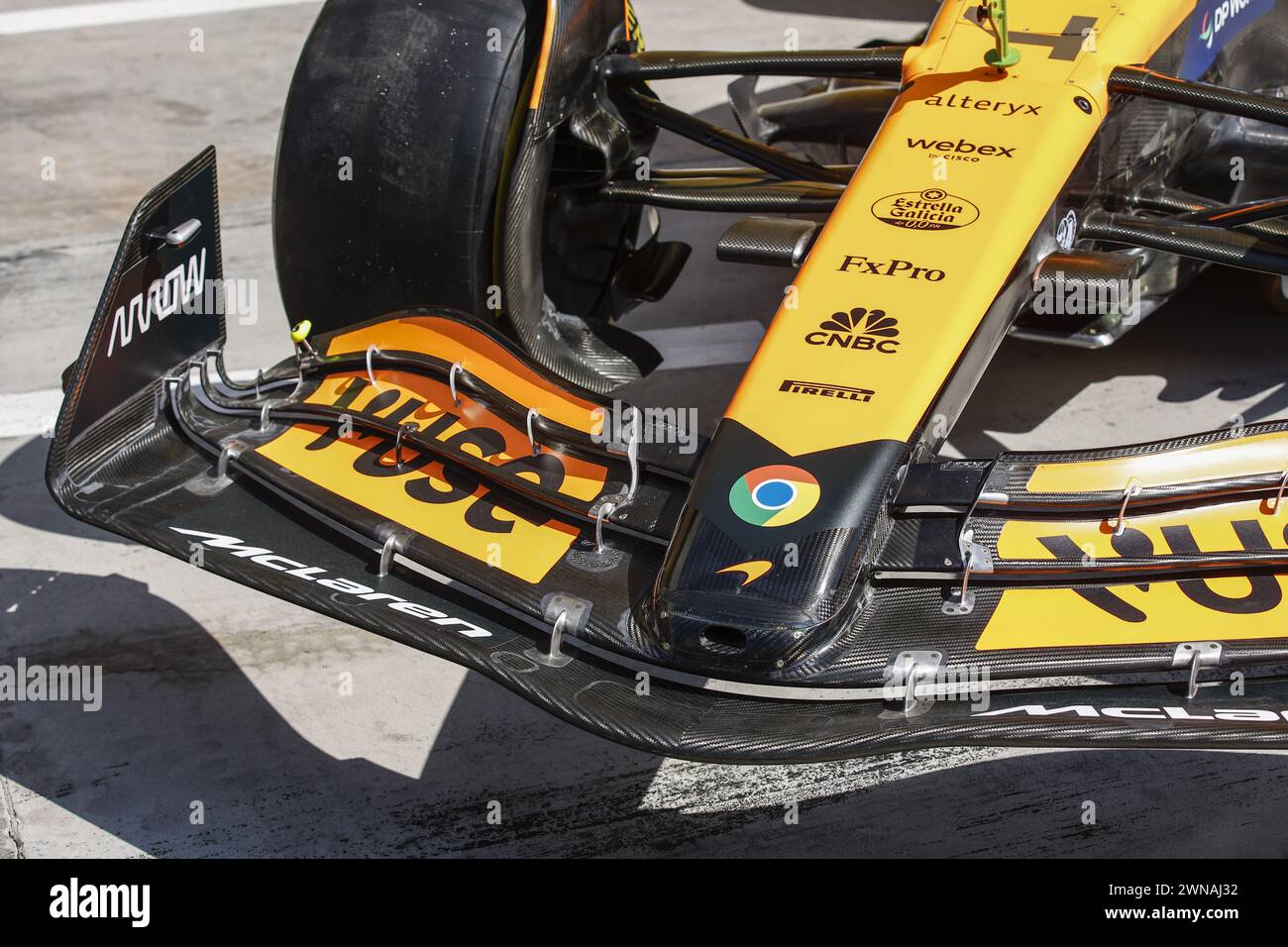 McLaren F1 Team MCL38, mechanical detail front wing aerodynamism ...