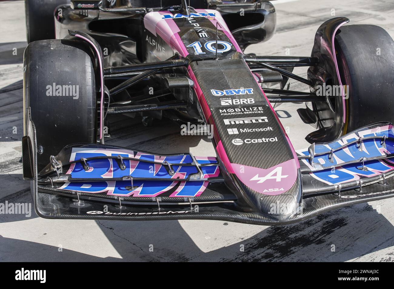 Alpine F1 Team A524, mechanical detail front wing aerodynamism ...