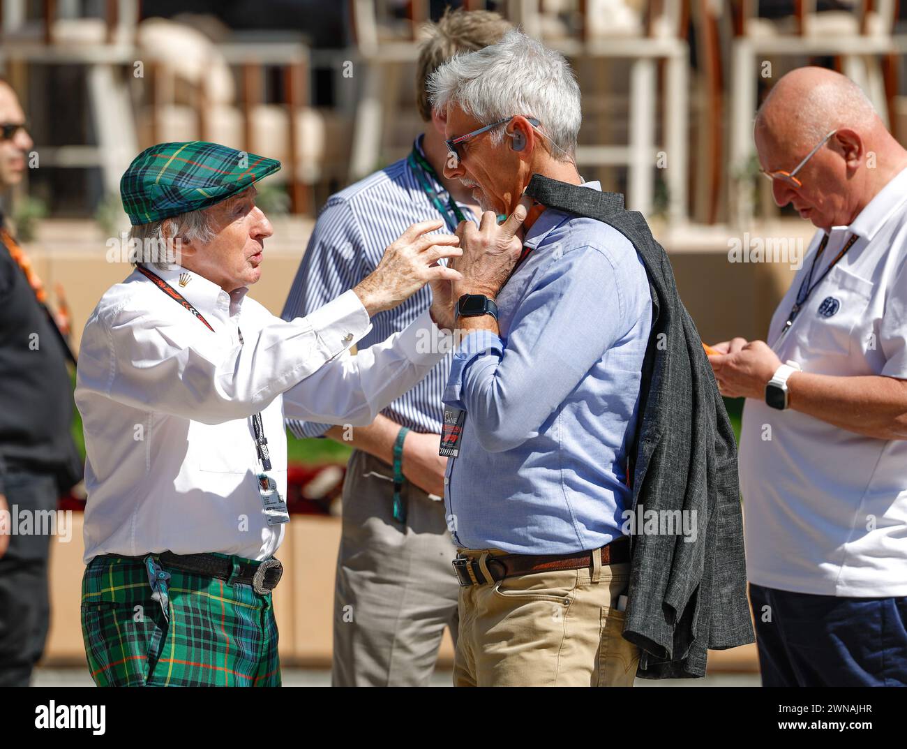 Damon Hill, Jackie Stewart, portrait during the Formula 1 Gulf Air ...