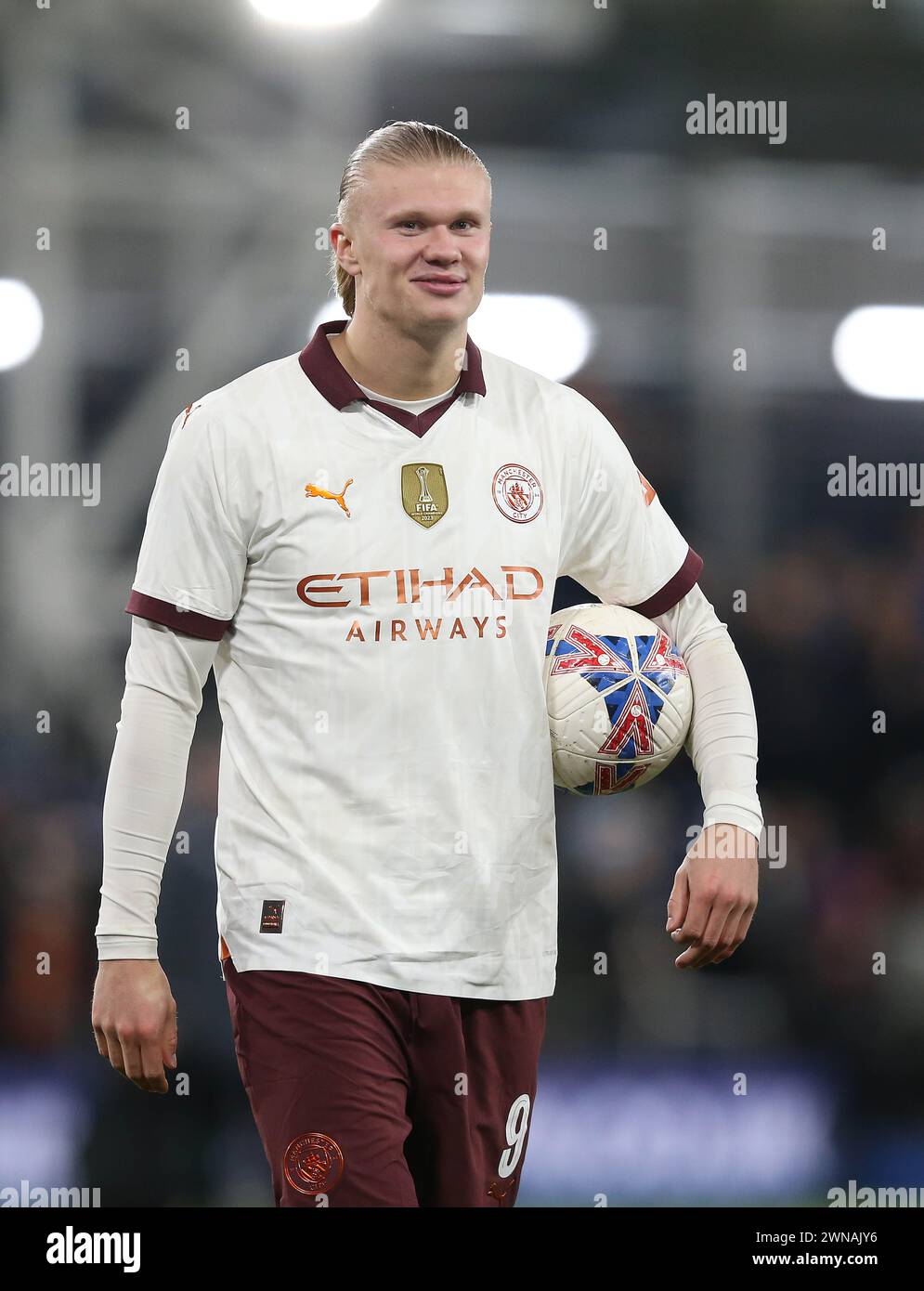 Erling Haland of Manchester City celebrates walking off the pitch ...