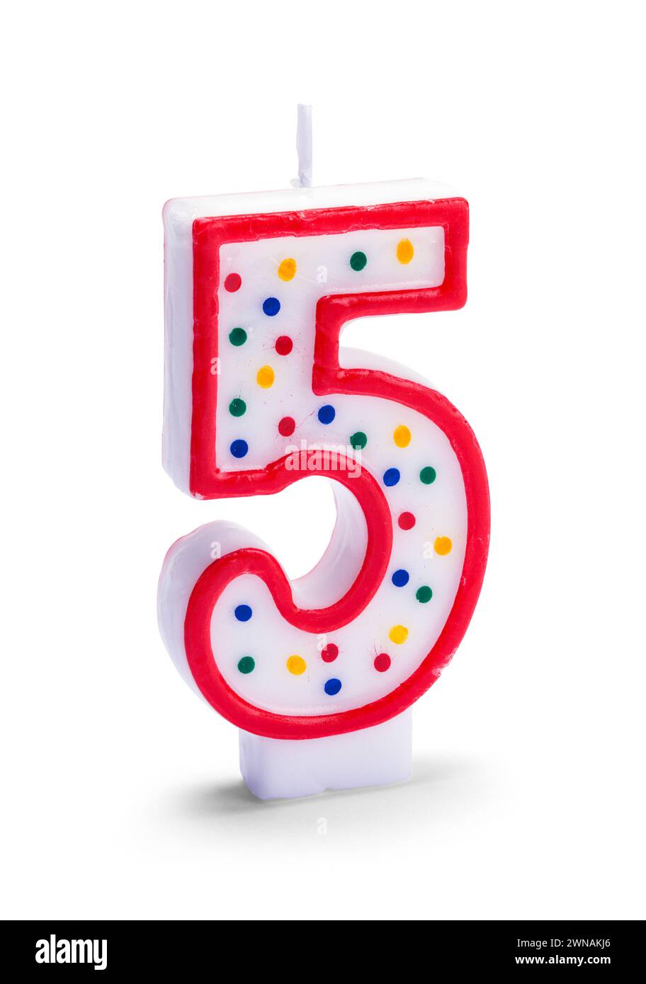 Number Five Candle Cut Out on White Stock Photo - Alamy