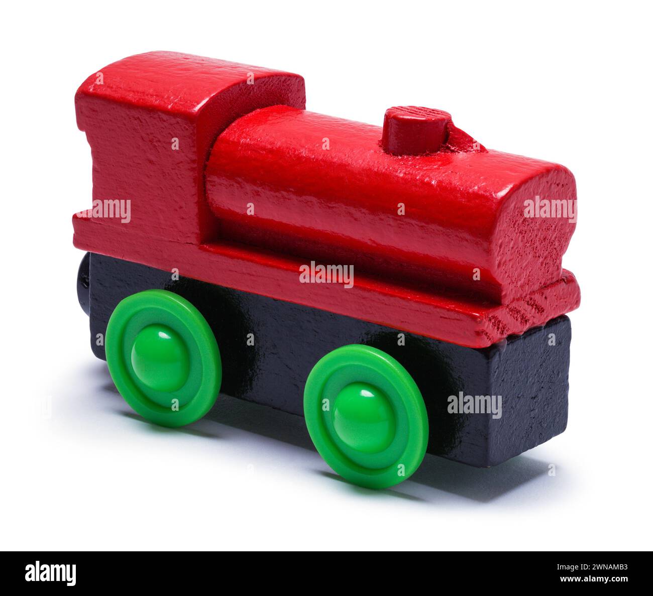 Red Toy Train Engine Cut Out on White Stock Photo - Alamy