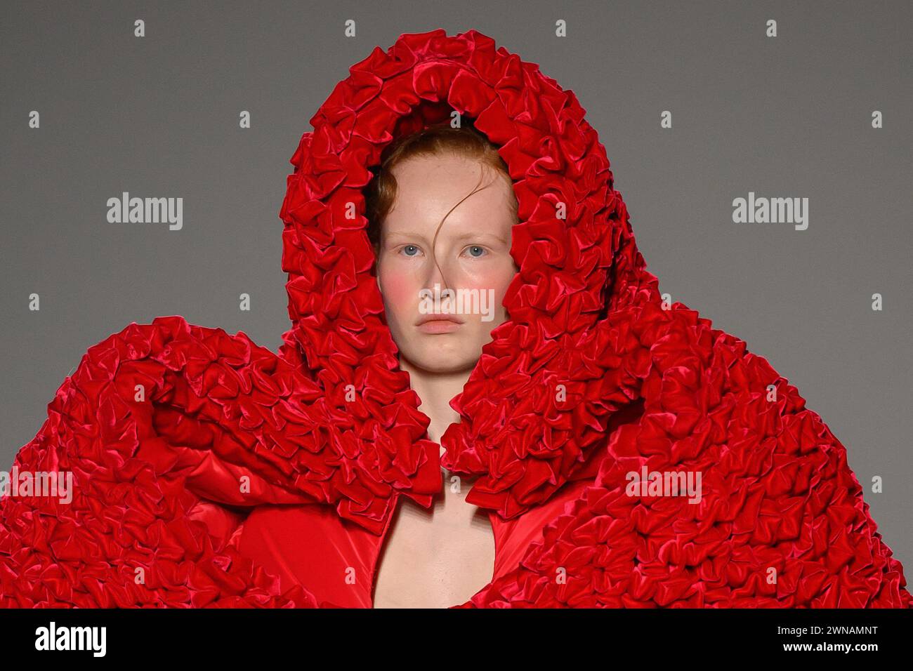A model Walks the runway during the Chen Peng Womenswear Fall/Winter ...