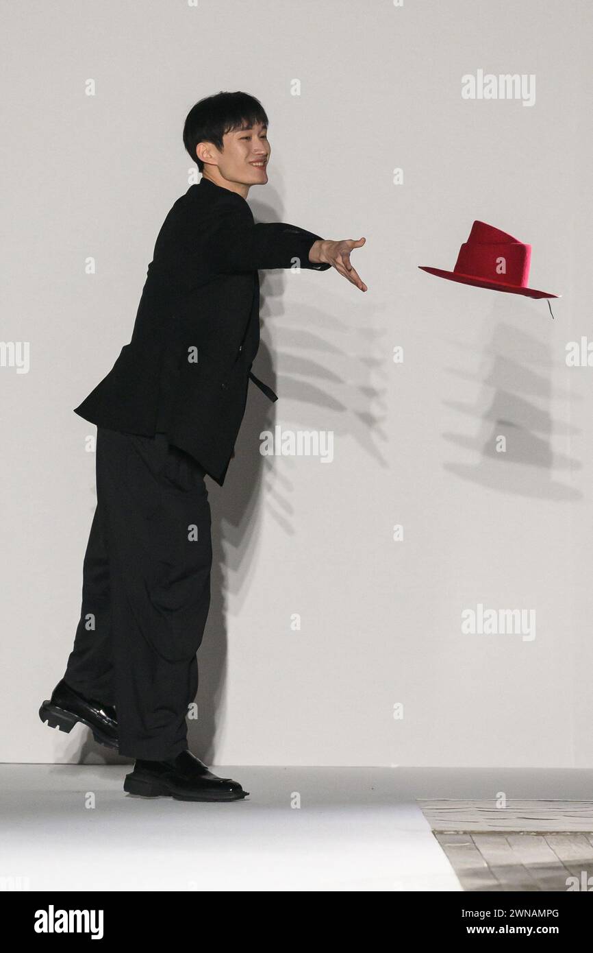 Designer Peng Chen Walks the runway during the Chen Peng Womenswear ...