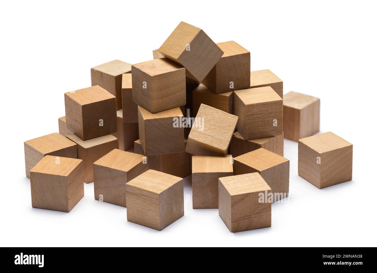 Square Wood Blocks Cut Out on White Stock Photo - Alamy