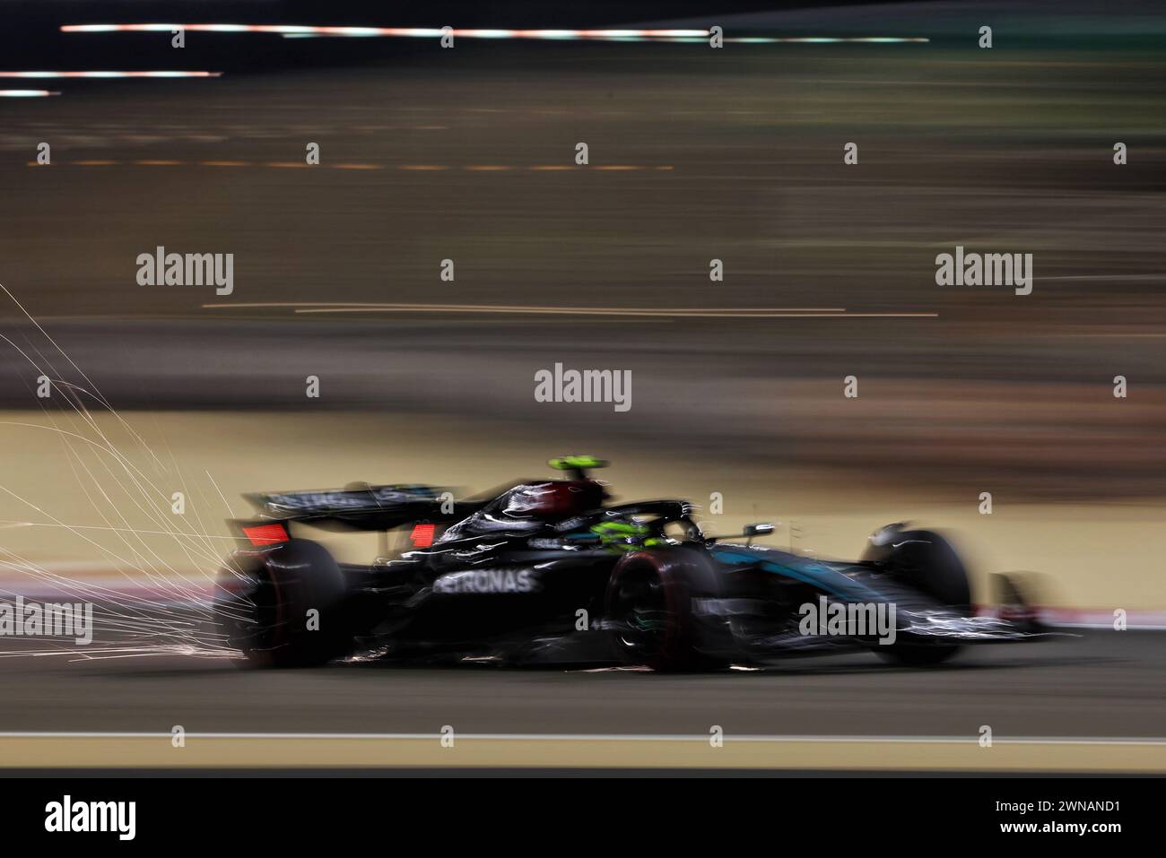 Sakhir, Bahrain. 01st Mar, 2024. Lewis Hamilton (GBR) Mercedes AMG F1 ...