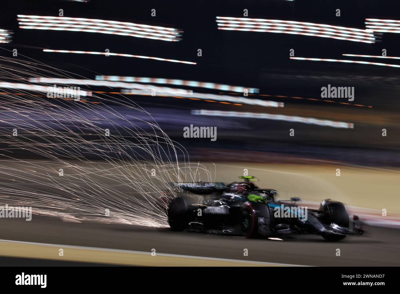 Sakhir, Bahrain. 01st Mar, 2024. Lewis Hamilton (GBR) Mercedes AMG F1 ...