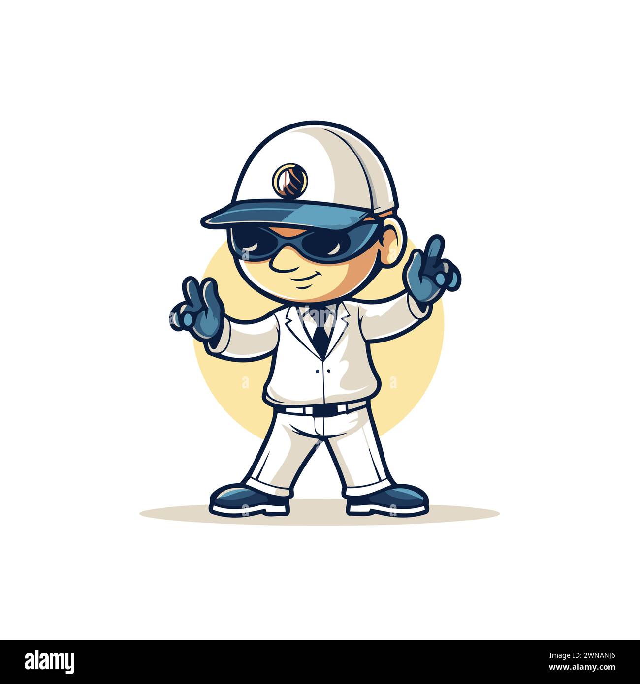 Cartoon police officer. Vector illustration in a flat style on a white ...