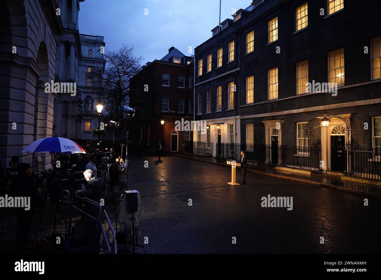 Prime Minister Rishi Sunak giving a press conference in Downing Street ...