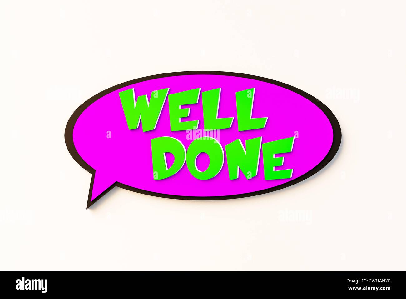 Well done, cartoon speech bubble. Well done, cartoon speech bubble. Colored online chat bubble ...