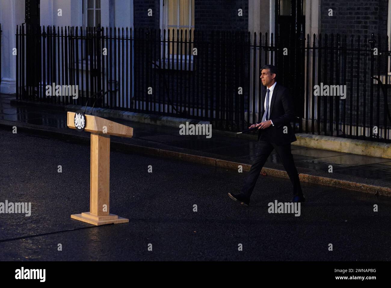 Prime Minister Rishi Sunak giving a press conference in Downing Street ...