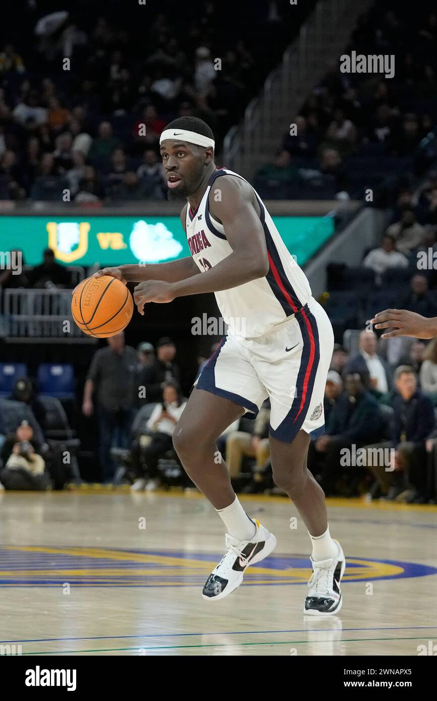 Gonzaga forward Graham Ike during an NCAA college basketball game ...