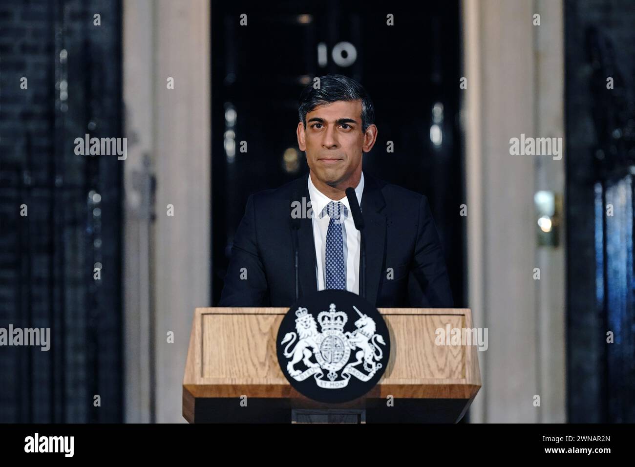 Prime Minister Rishi Sunak giving a press conference in Downing Street ...