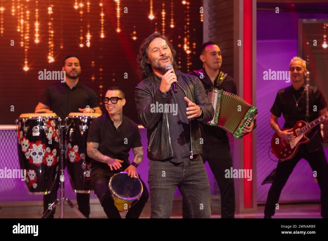 DORAL, FL - MARCH 1: Singer, composer Diego Torres performs during ...