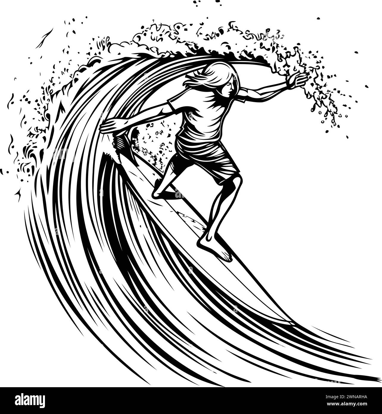 Surfers wave Stock Vector Images - Alamy