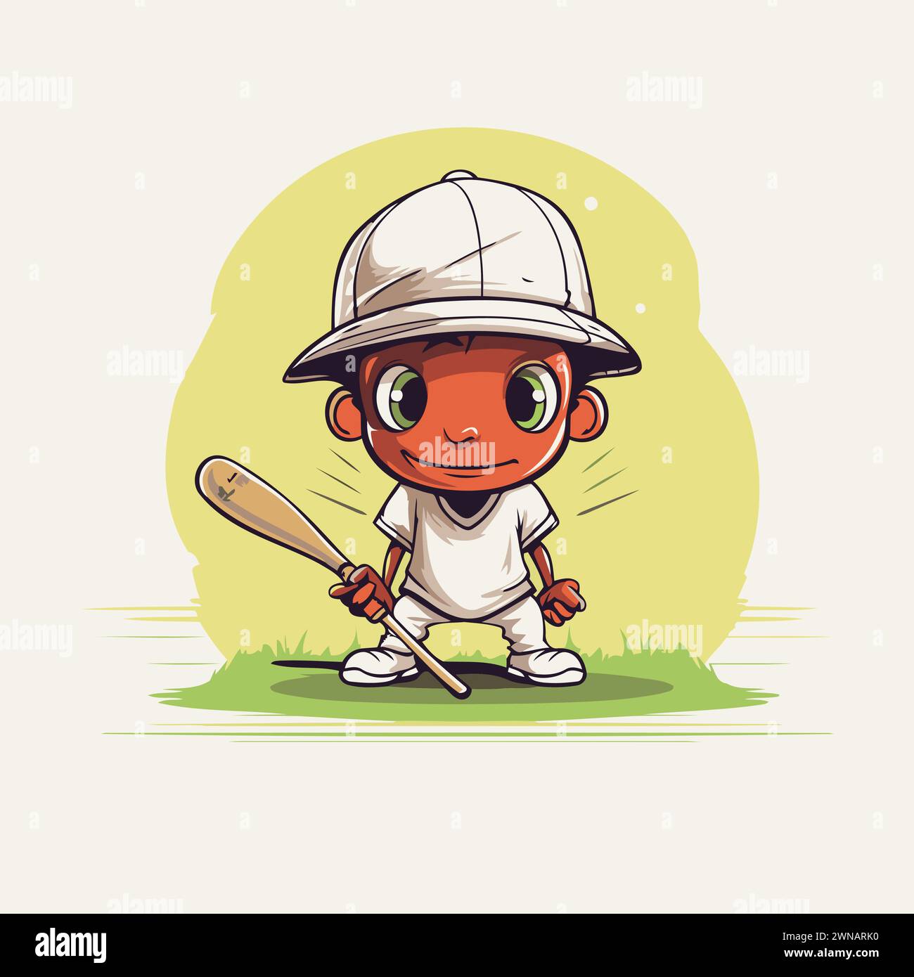 Boy with a baseball bat Stock Vector Images - Alamy