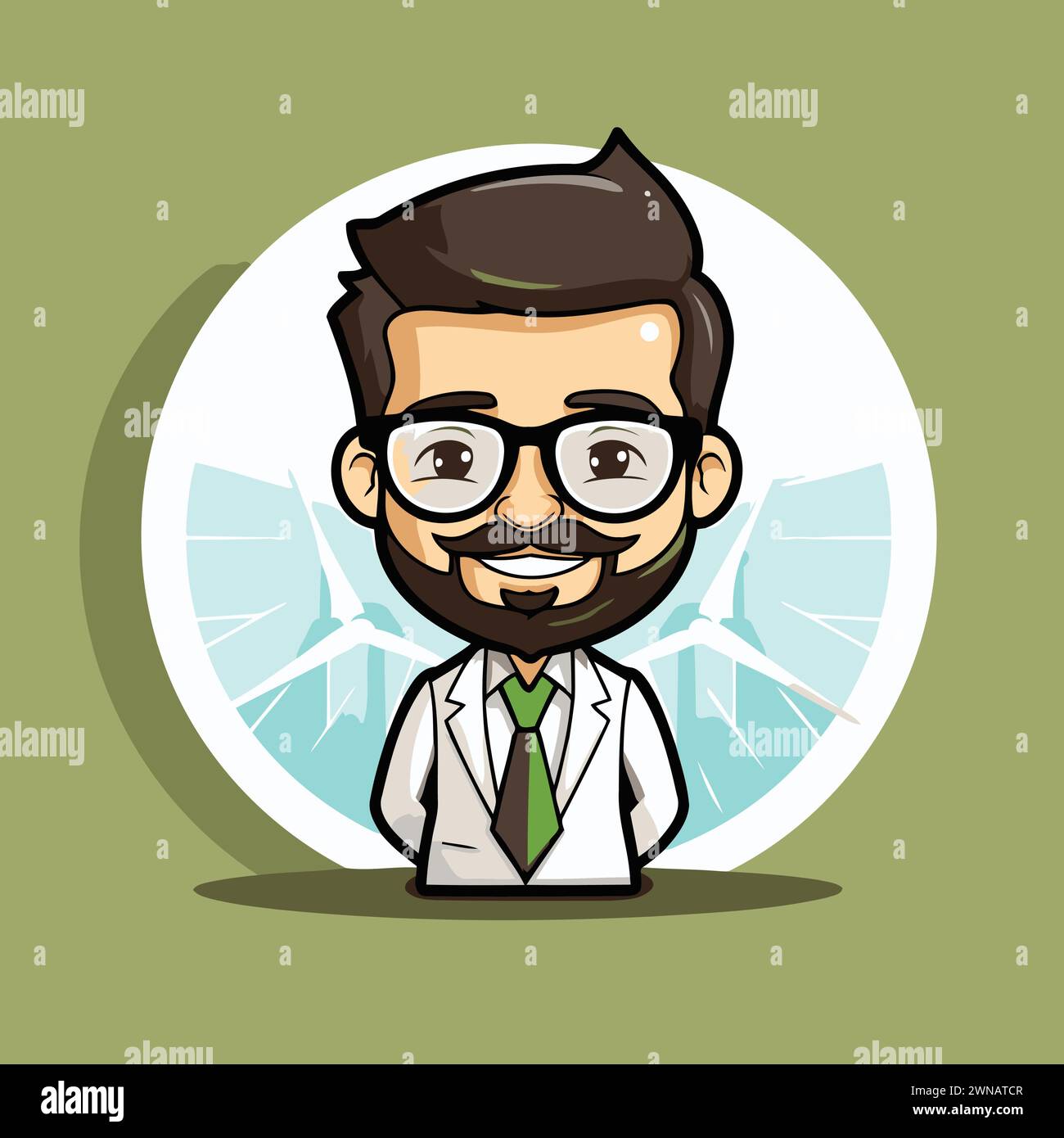 Cartoon doctor man glasses coat Stock Vector Images - Alamy
