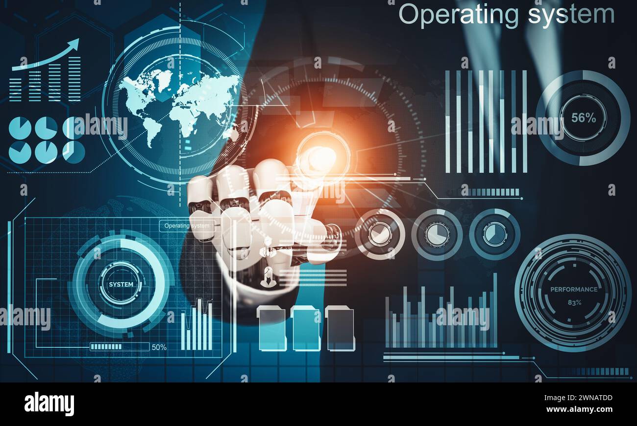 XAI 3D rendering futuristic droid robot technology development ...