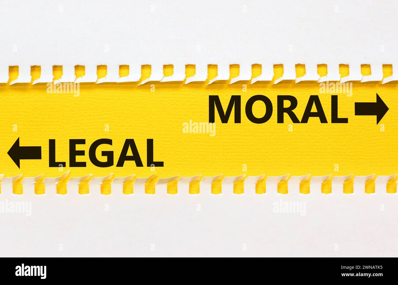 Moral or legal symbol. Concept word Moral or Legal on beautiful yellow ...