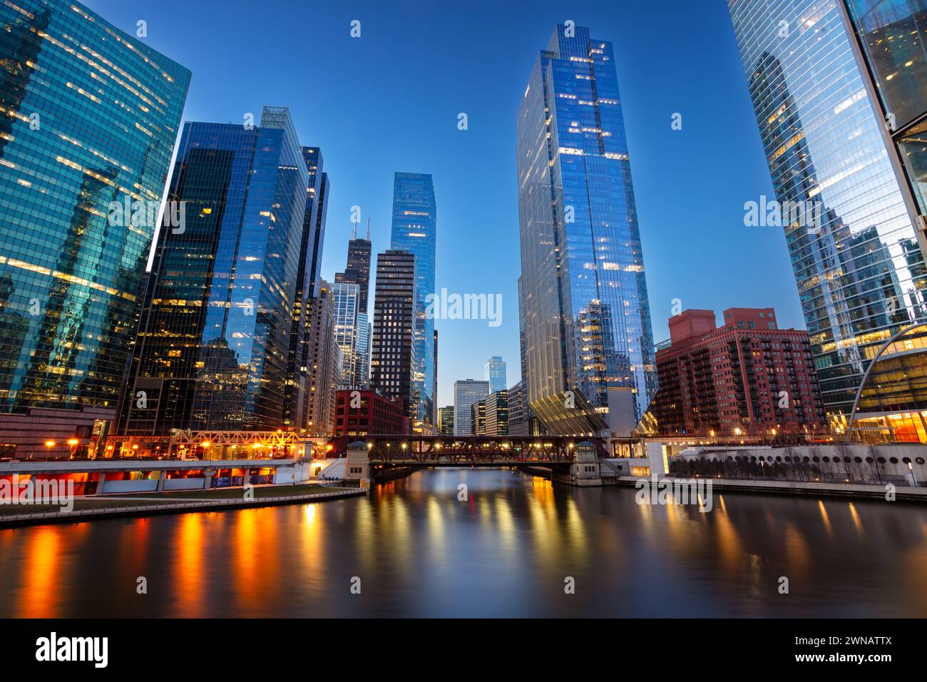 Chicago, Illinois, USA. Cityscape image of Chicago skyline at winter ...
