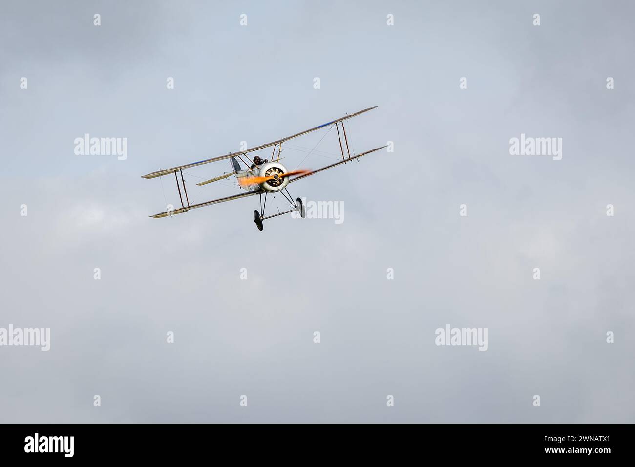 1916 Sopwith Pup, airborne at the Race Day airshow held at Shuttleworth ...
