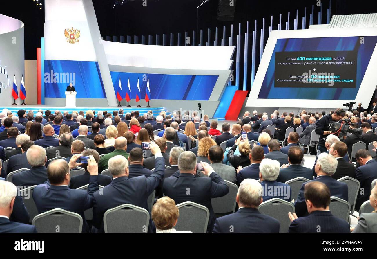 Russian President Vladimir Putin delivered his Address to the Federal ...