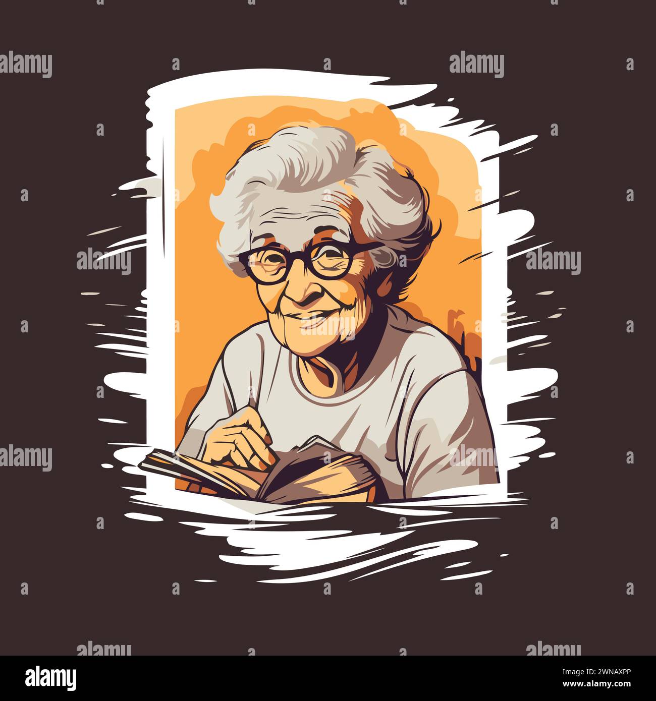 Portrait of a senior woman Stock Vector Images - Alamy