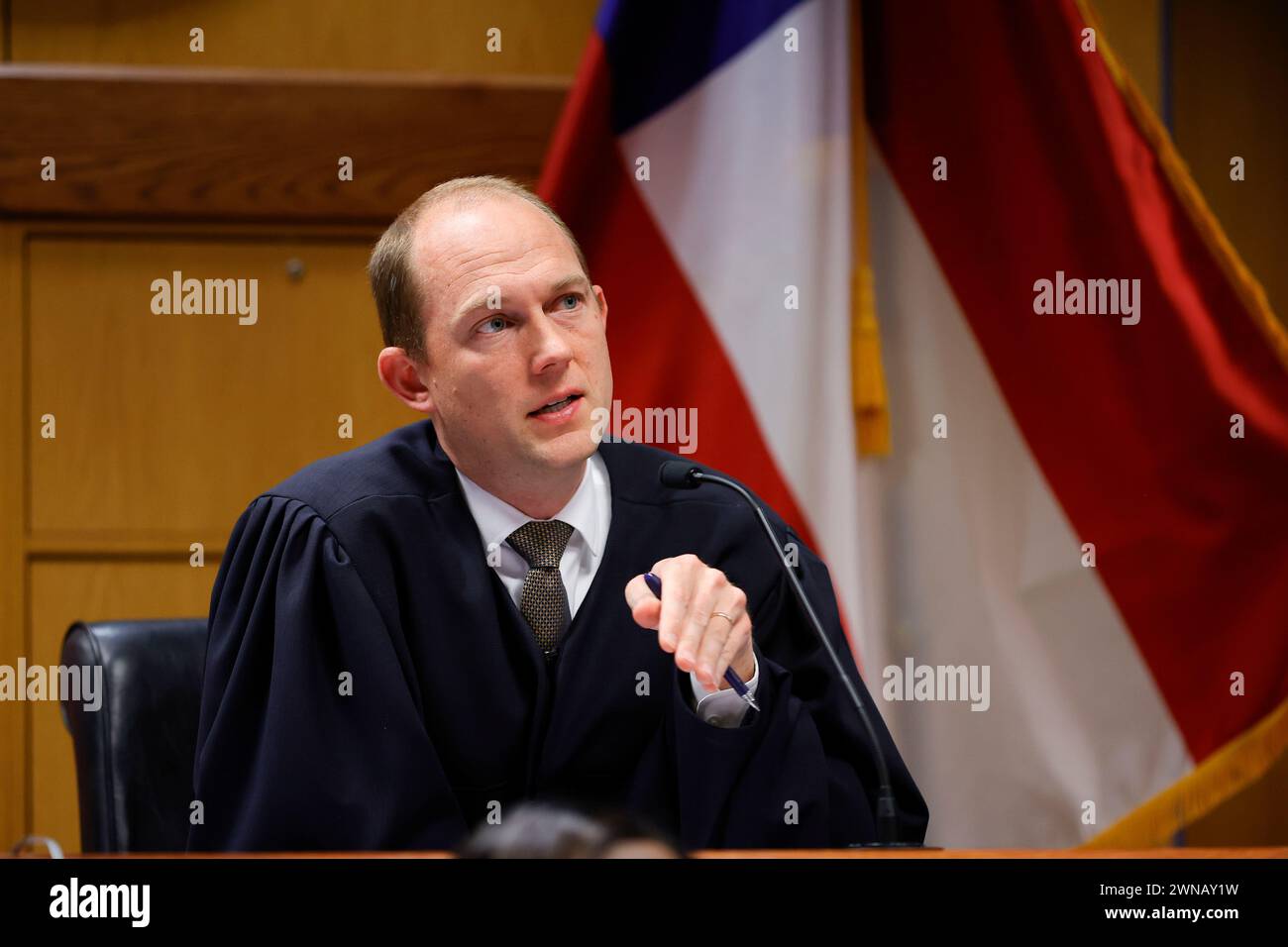Fulton County Superior Judge Scott McAfee presides in court, Friday ...