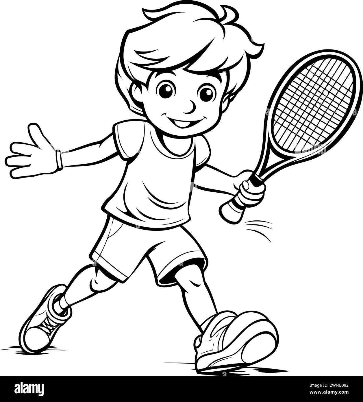 Playing tennis clipart Black and White Stock Photos & Images - Alamy