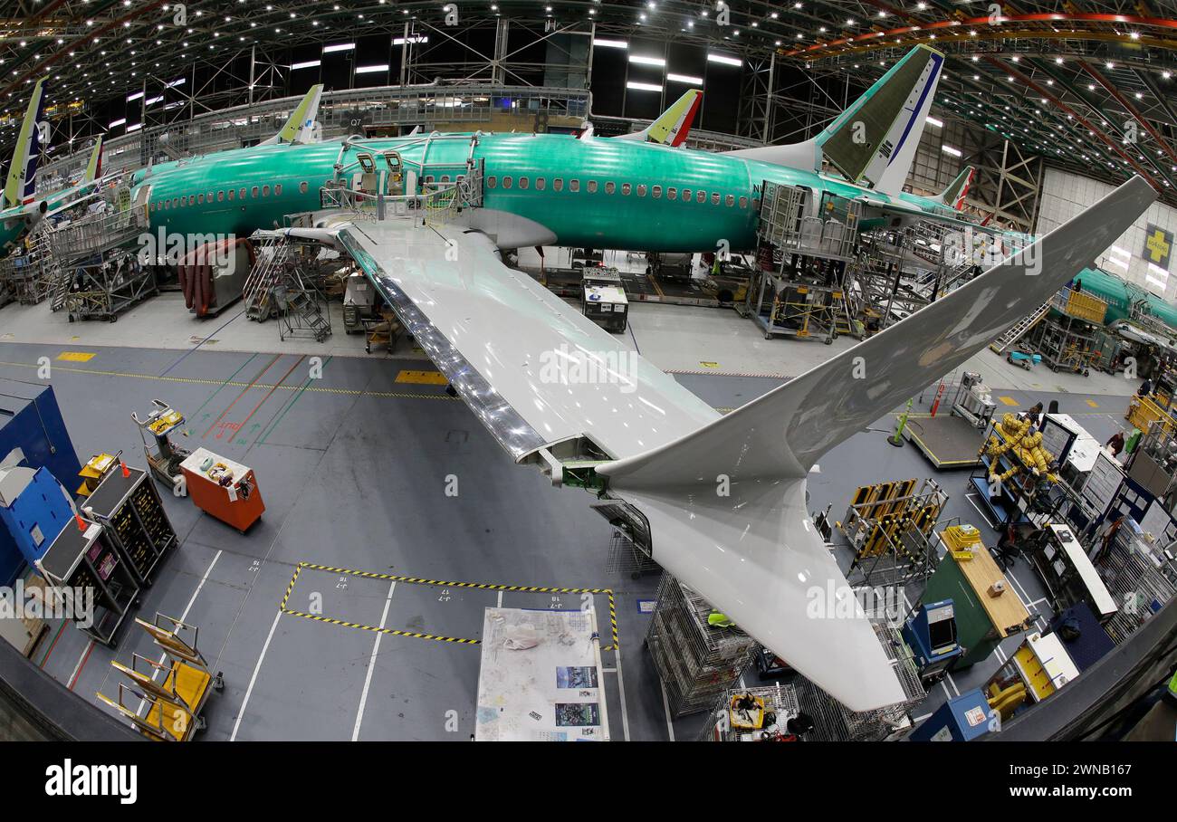 FILE - In this photo taken with a fish-eye lens, a Boeing 737 MAX 8 ...