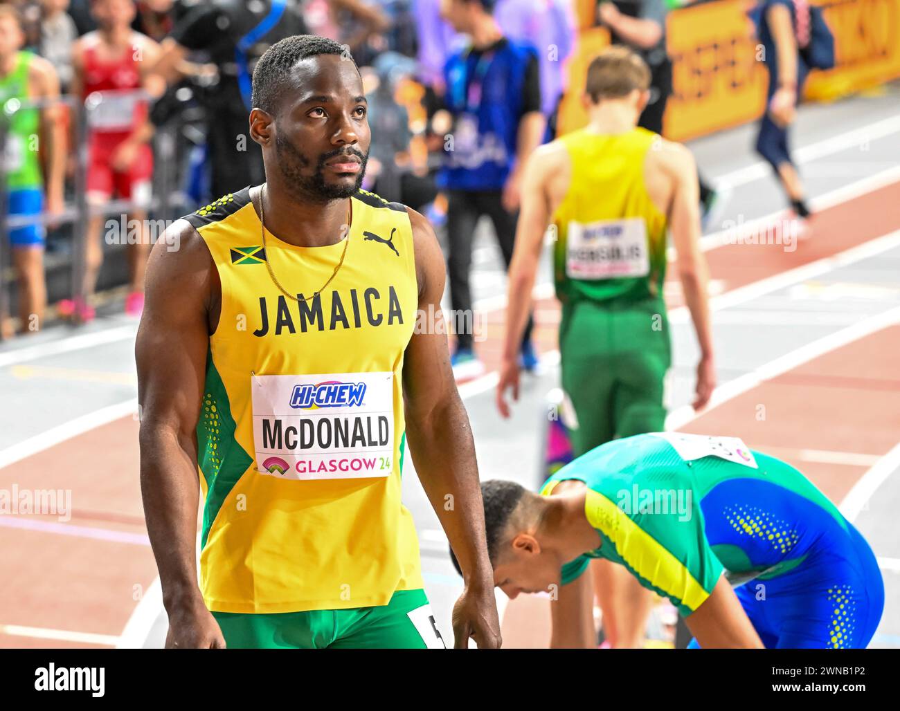Glasgow, Scotland, UK. 01st Mar, 2024. Rusheen MCDONALD (JAM) after his ...