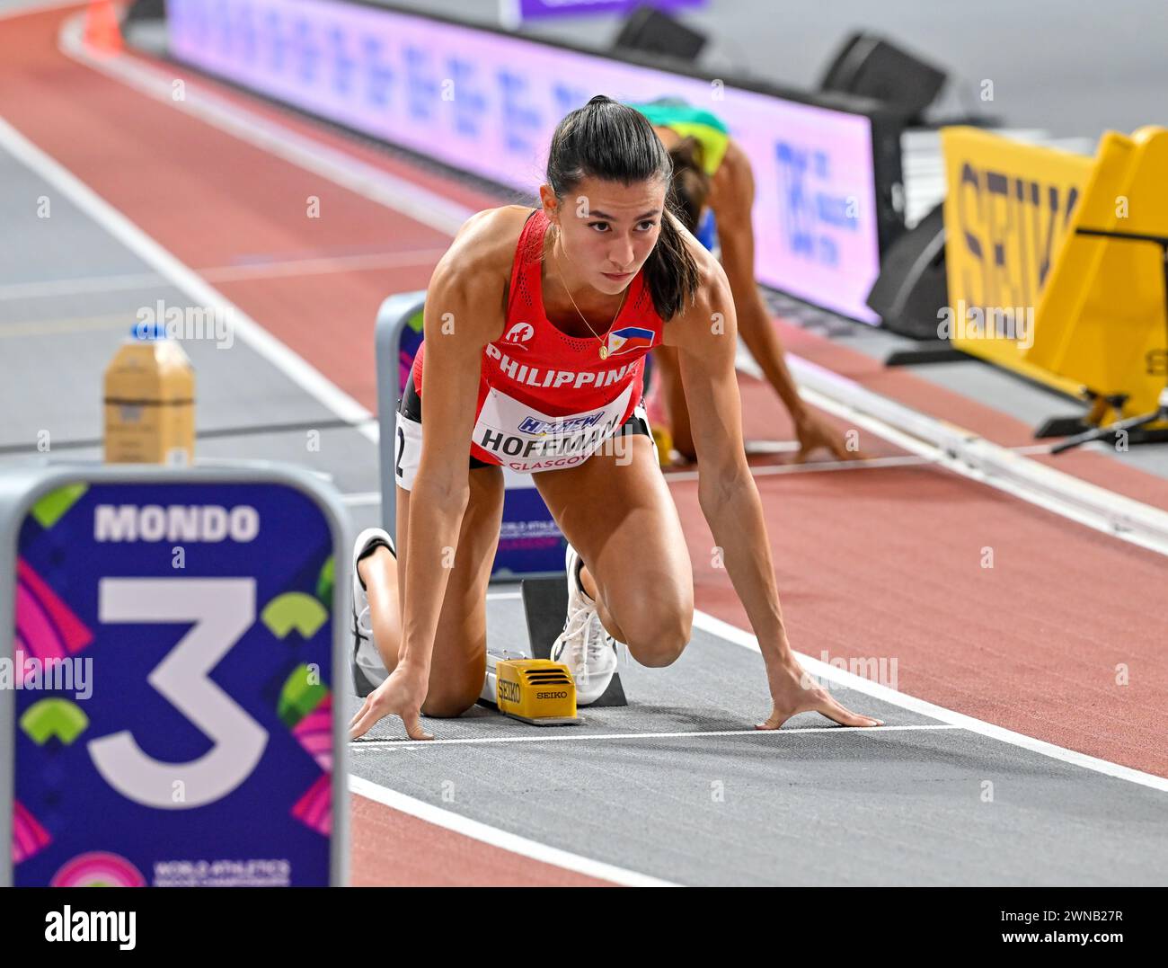 Glasgow, Scotland, UK. 01st Mar, 2024. Lauren HOFFMAN (PHI) prepares ...