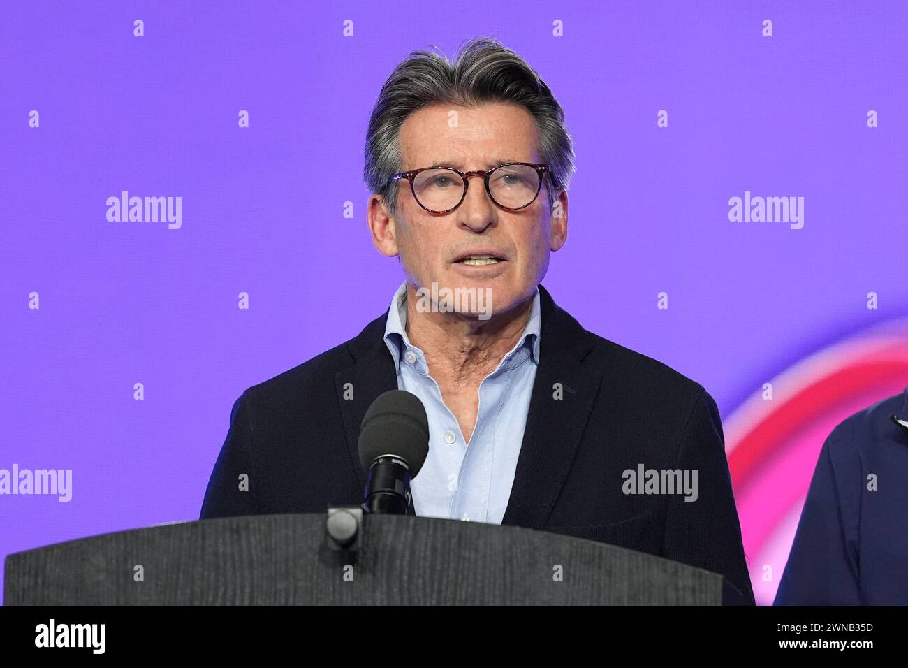 President of World Athletics Sebastian Coe during day one of the World ...