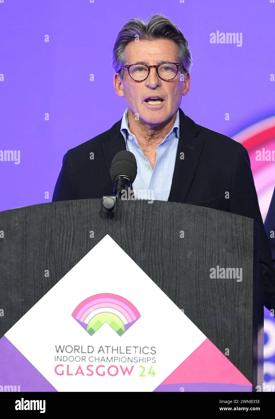 President of World Athletics Sebastian Coe during day one of the World Indoor Athletics ...