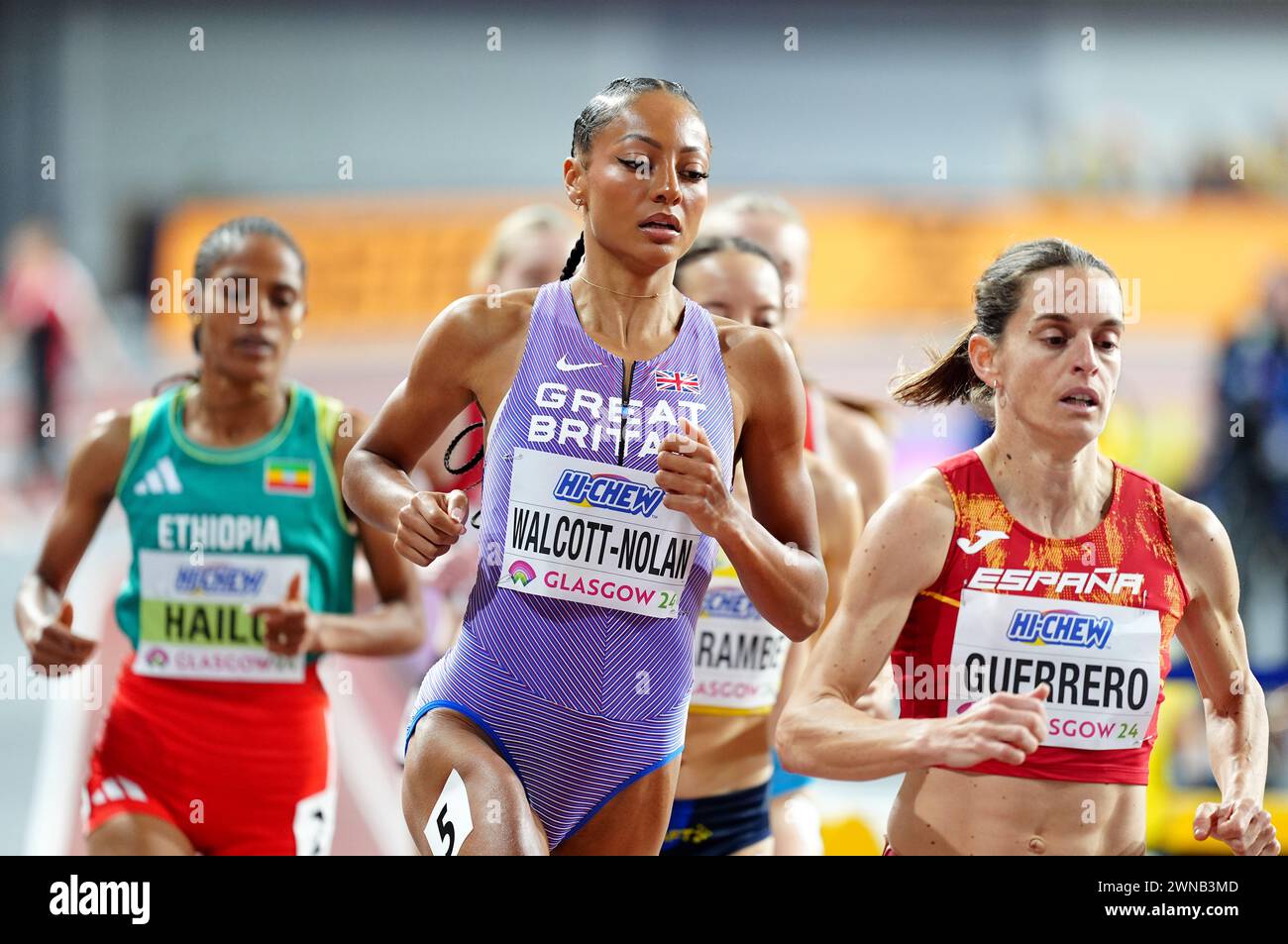 Great Britain's Revee Walcott-Nolan (centre) in the Women's 1500 Metres ...