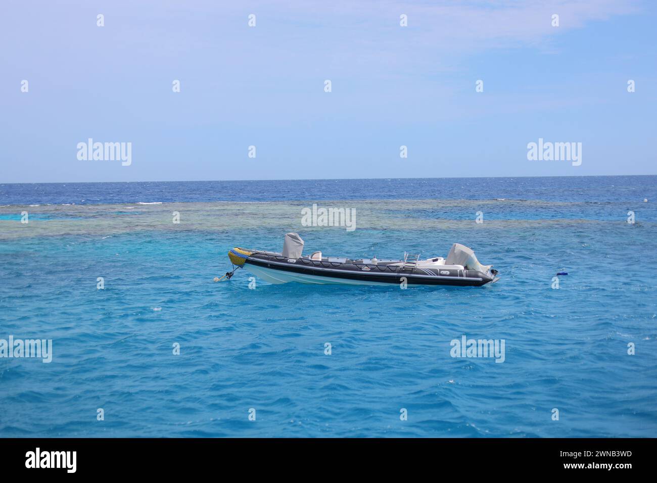 divers boat in the sea Diver fins. Active vacation at sea Stock Photo ...