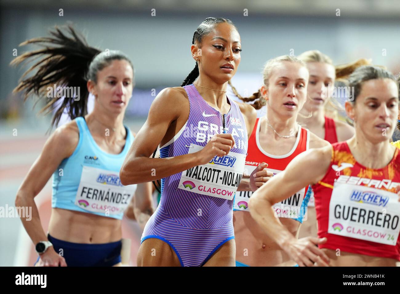 Great Britain's Revee Walcott-Nolan (centre) in the Women's 1500 Metres ...