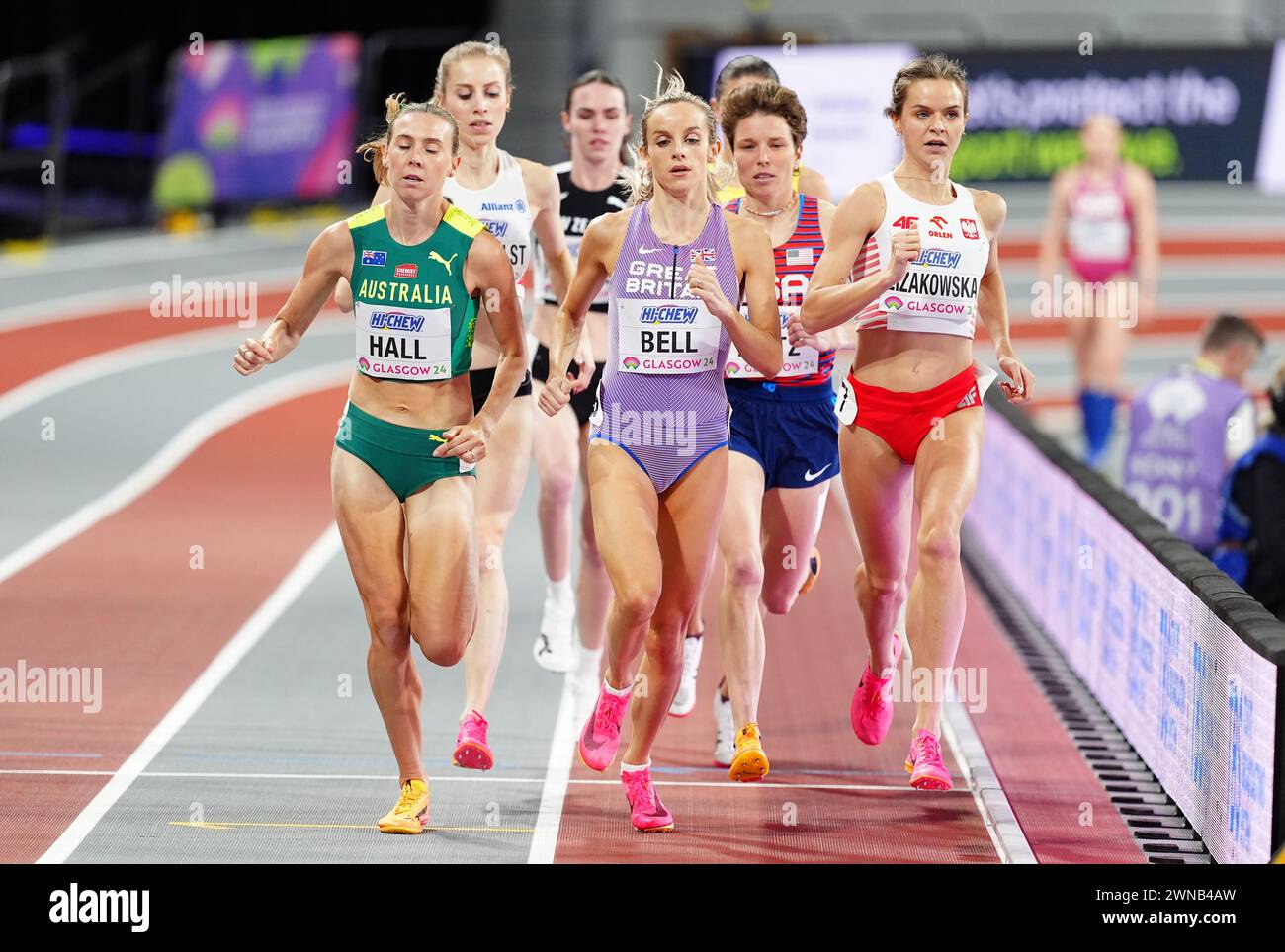 Great Britain's Georgia Bell (centre), Australia's Linden Hall (left ...