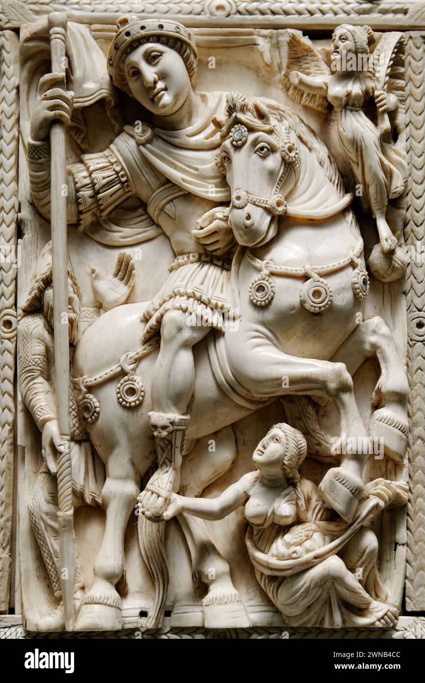 Barberini diptych, central panel: Emperor Anastasius or Emperor ...