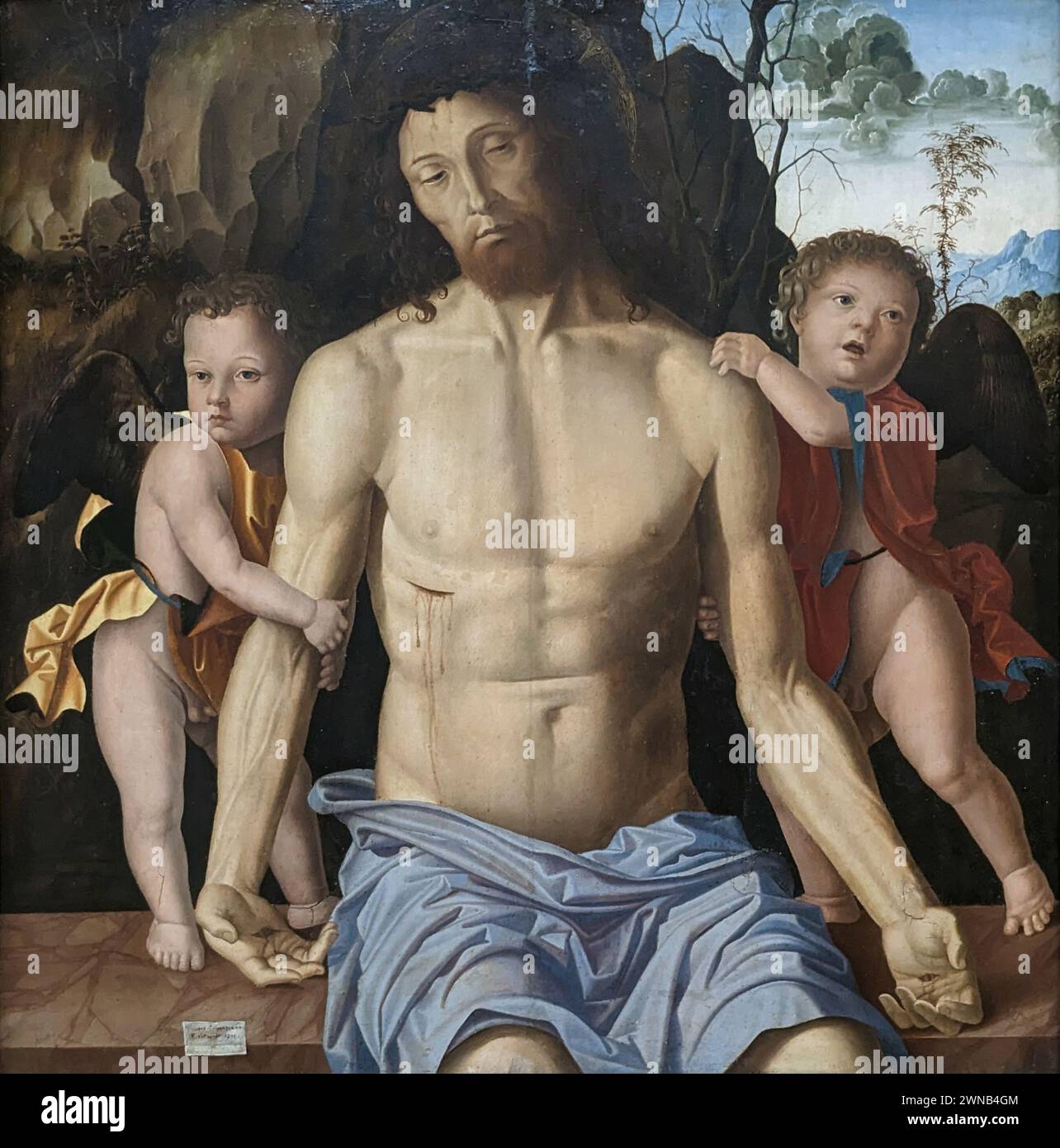 The Dead Christ Held by Two Angels is a painting by the Italian ...