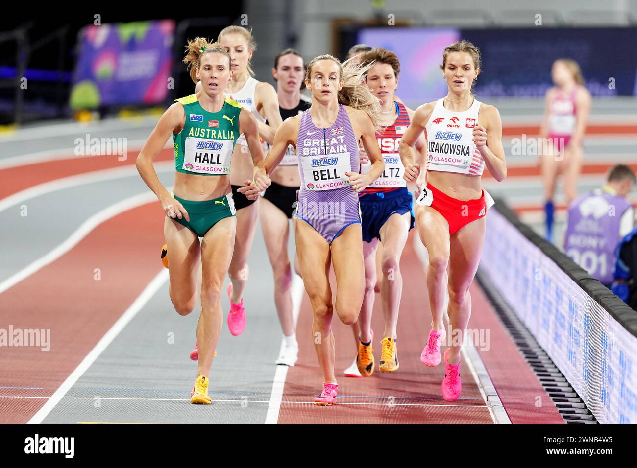 Great Britain's Georgia Bell (centre), Australia's Linden Hall (left ...