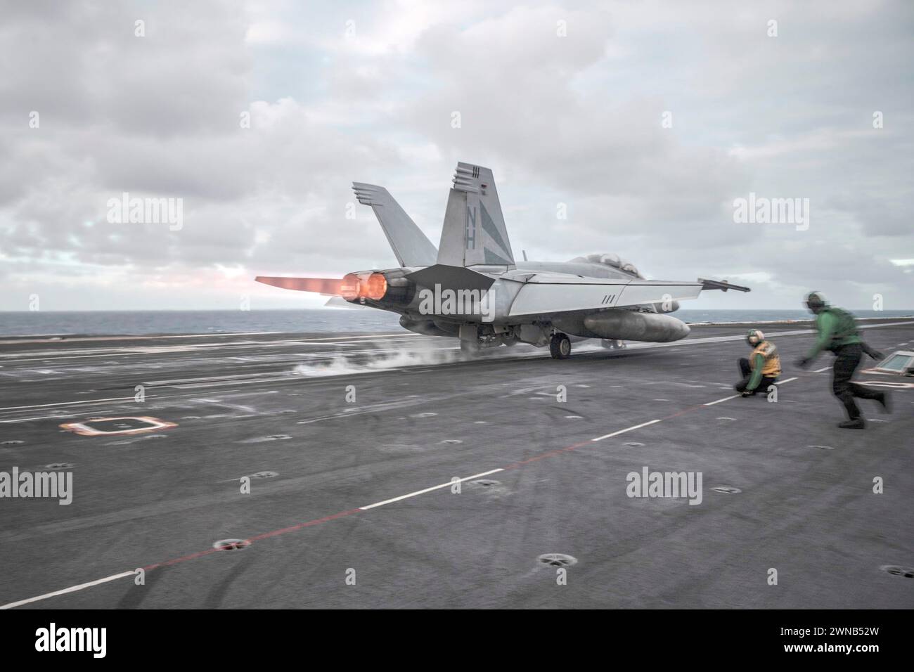 PHILIPPINE SEA (Feb. 15, 2024) An F/A-18E Super Hornet attached to the ...